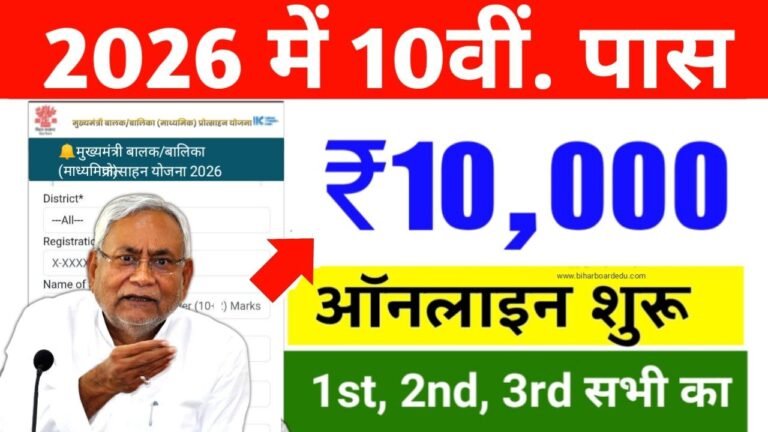 Bihar Board 10th Pass Scholarship 2026 Apply: कक्षा 10वीं पास ₹10,000 ...